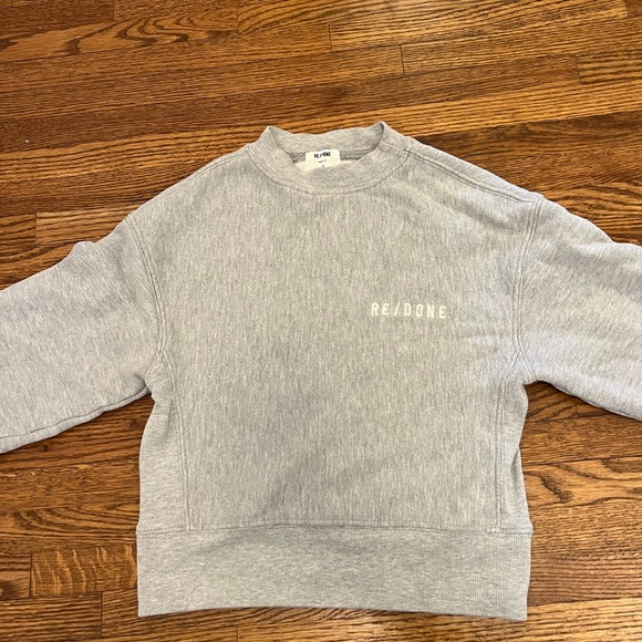 Re/Done | Sweaters | Redone Logo Cropped Crewneck Sweatshirt | Poshmark